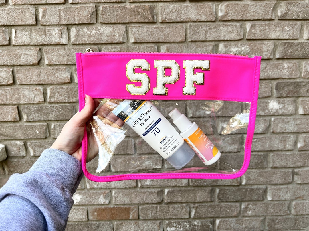 SPF Bag Clear Zipper Pouch Makeup Bag Cosmetic PVC Bag Travel Bag Beach ...