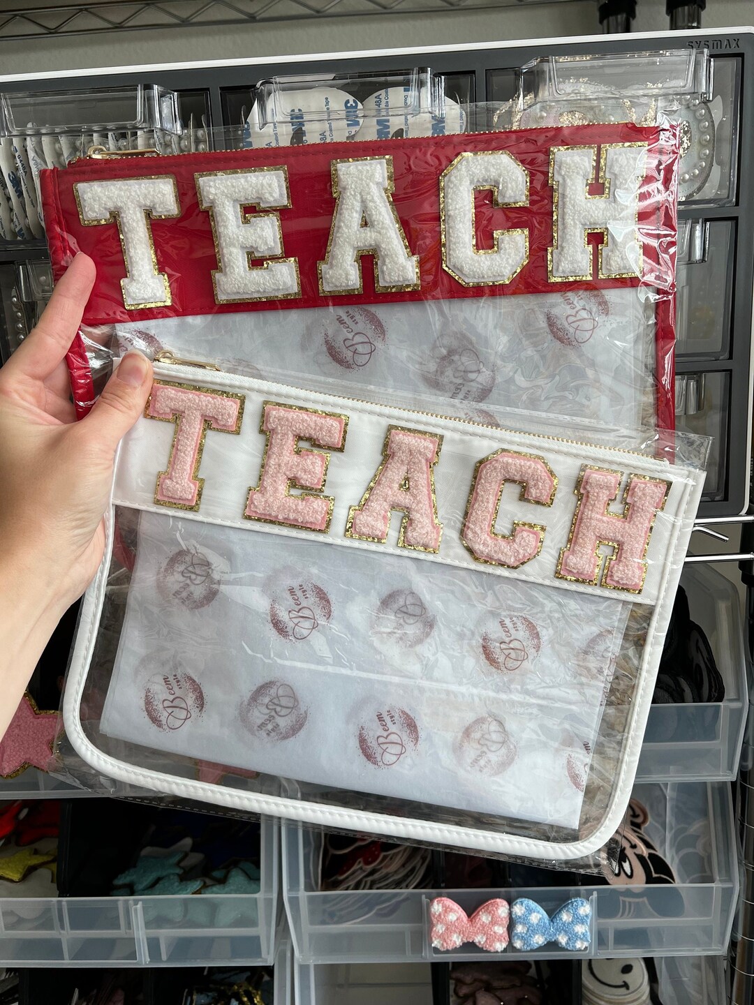 TEACH Bag Bundle Deal Makeup Clear PVC Bag Cosmetic Bag Travel - Etsy