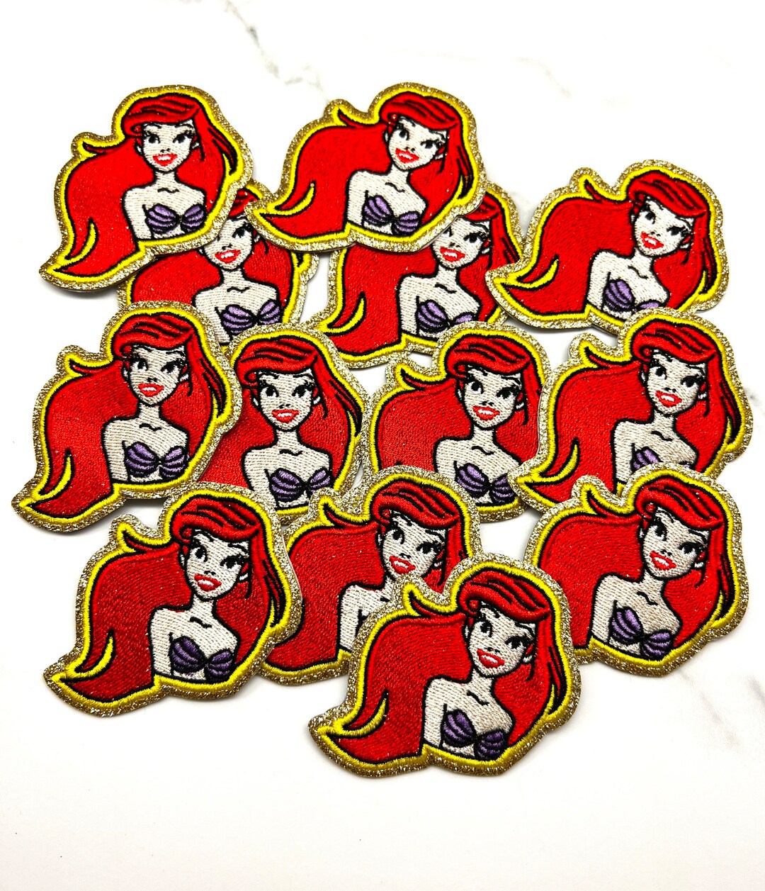 2.5 Little Mermaid Adhesive Disney Princess Ariel Sticker Chenille ...