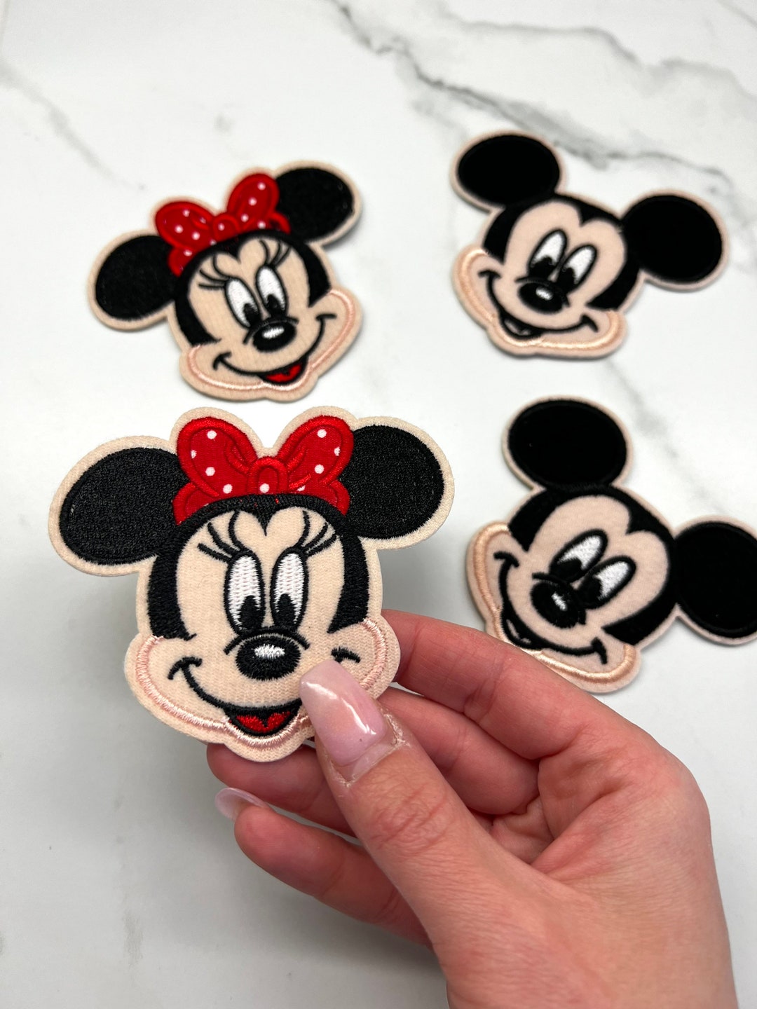 3.5" Large IRON ON Mickey Mouse Minnie Mouse Disney Inspired Embroidery ...