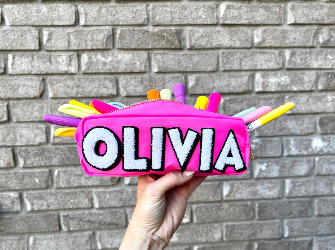 Personalized Pencil Case Slim Pouch Makeup Bag Toiletry Cosmetic Travel ...