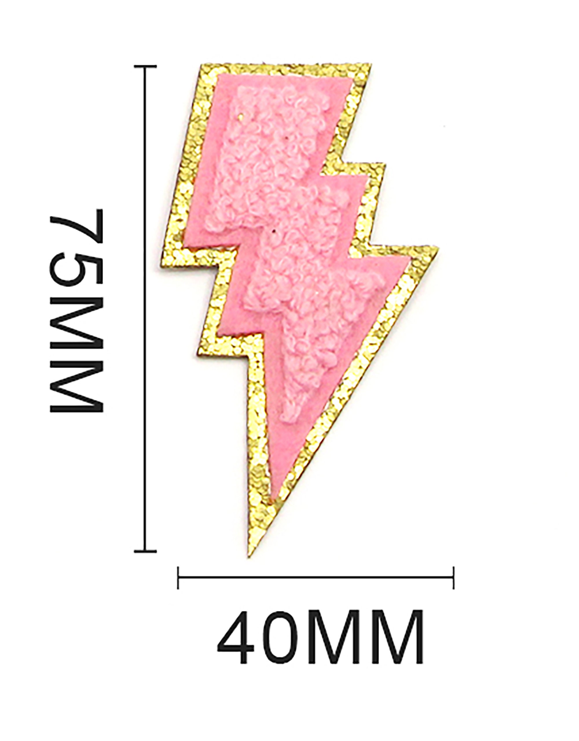3 Lightning Bolt SELF ADHESIVE Sticker Chenille Glitter - Etsy