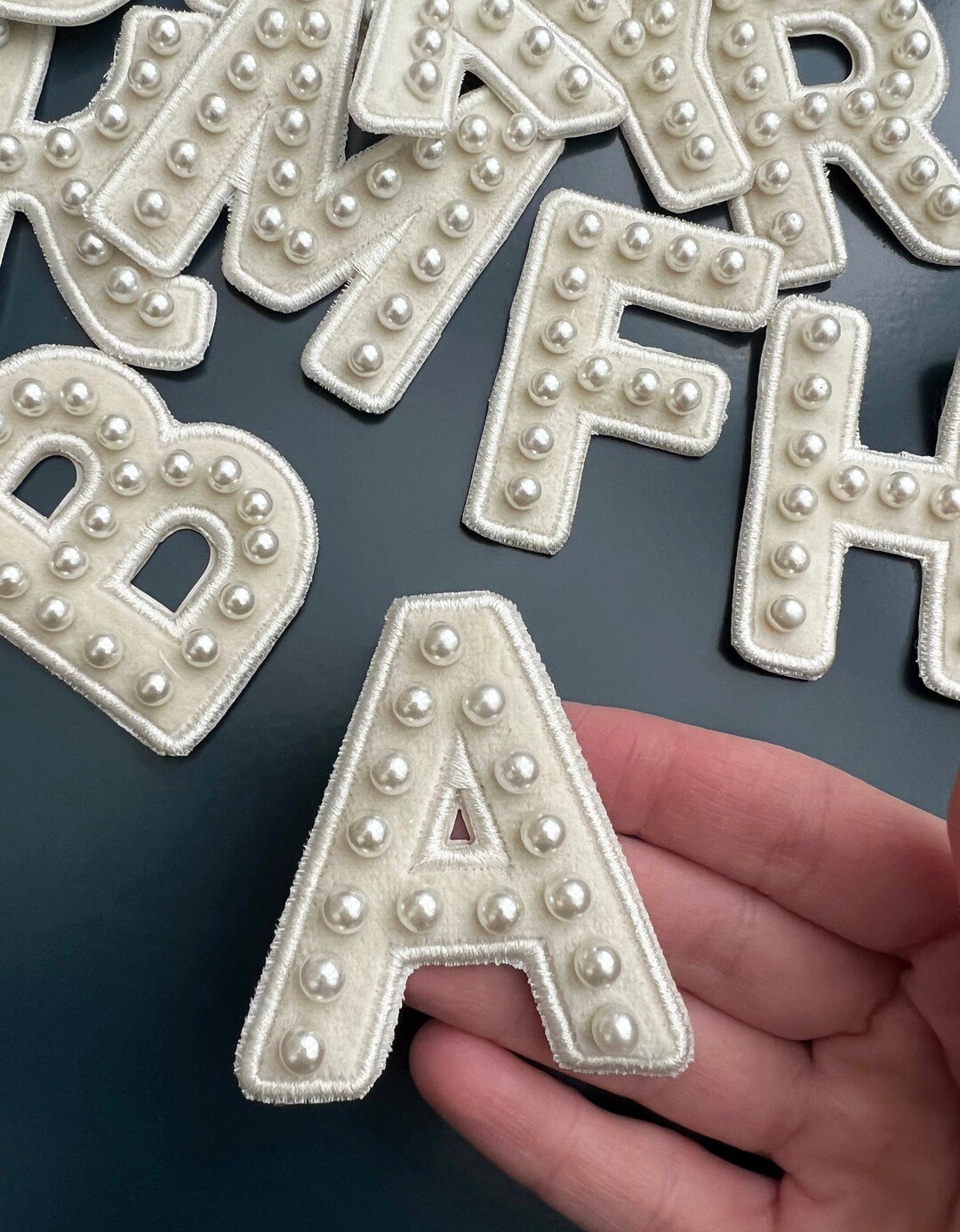 2.5" Pearl Velvet Letter Patches SELF ADHESIVE 3M Patch DIY - Etsy