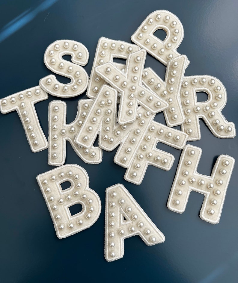 2.5" Pearl Velvet Letter Patches SELF ADHESIVE 3M Patch DIY - Etsy