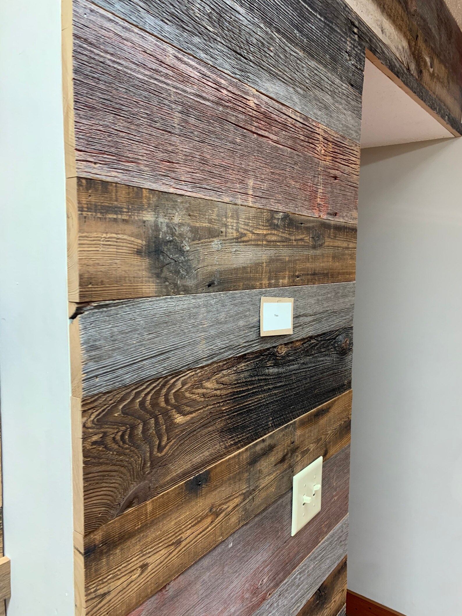 Weathered red reclaimed barn wood paneling 12.5 sq. ft. | Etsy