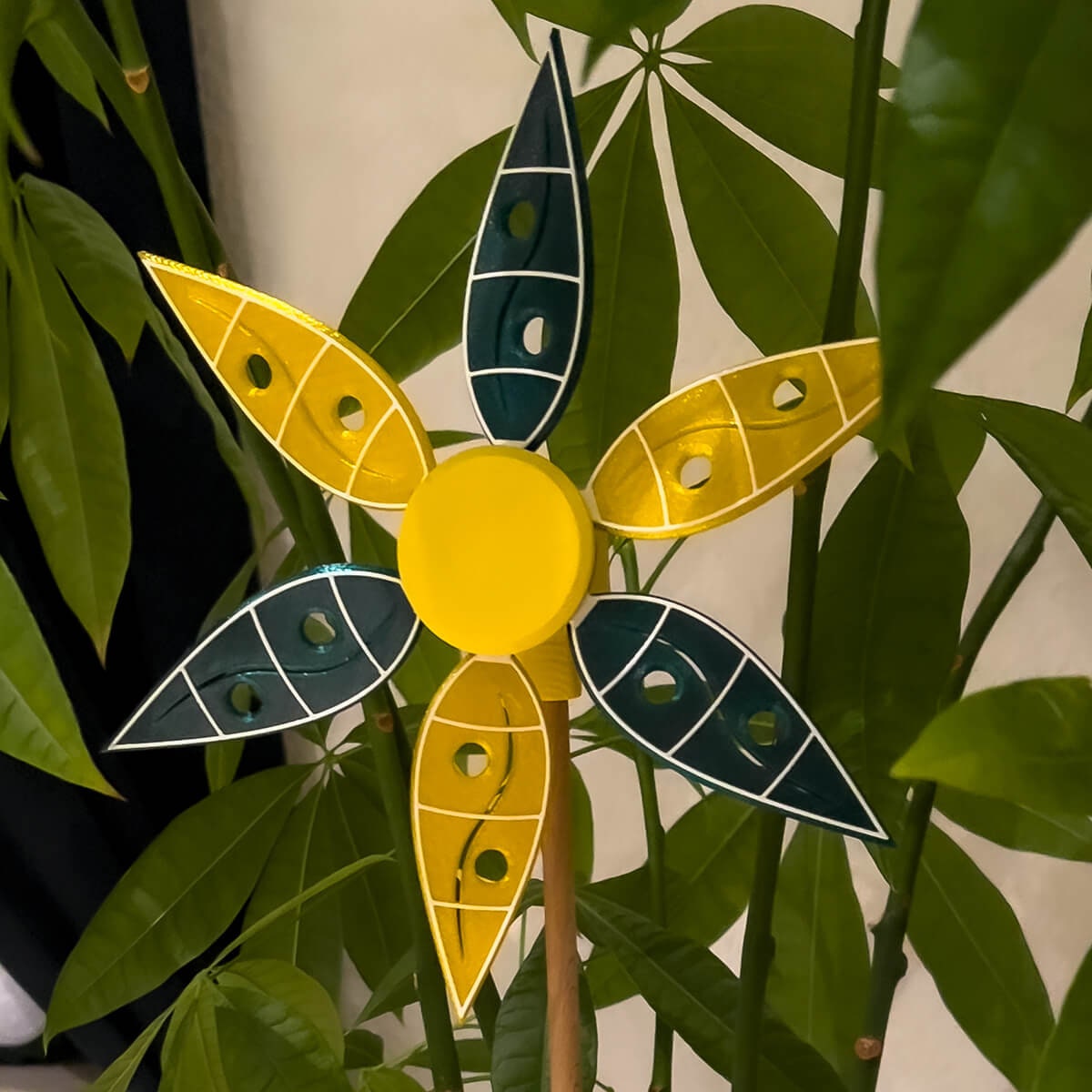 Wind Turbine Space With 6 Decorated Colorful Blades, Silent Thanks to ...