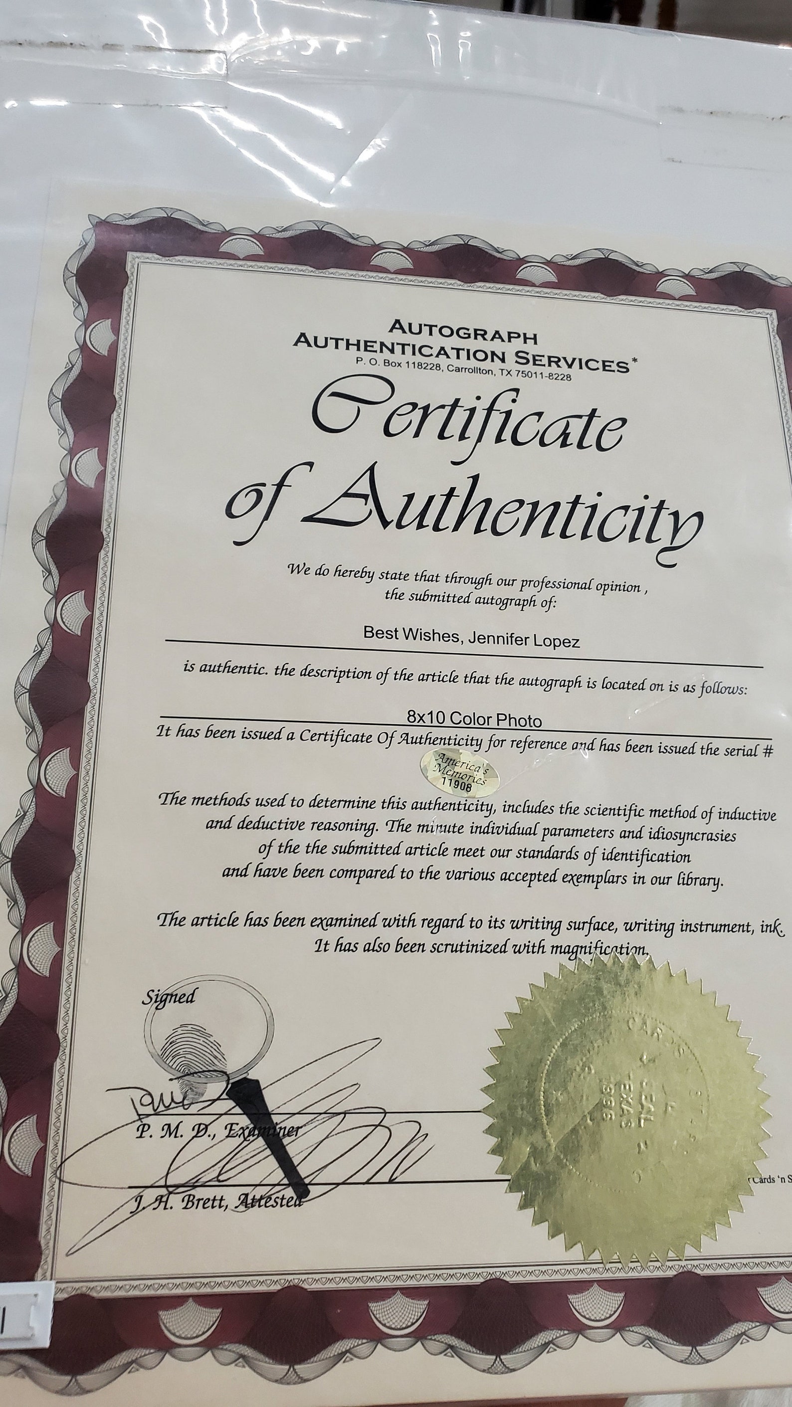 Jenniferr Lopez Authentic Autograph - Etsy