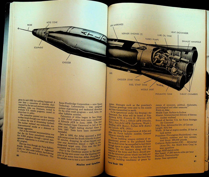 Missiles and Satellites James F Scheer Trend Books 1959 Rocketry - Etsy
