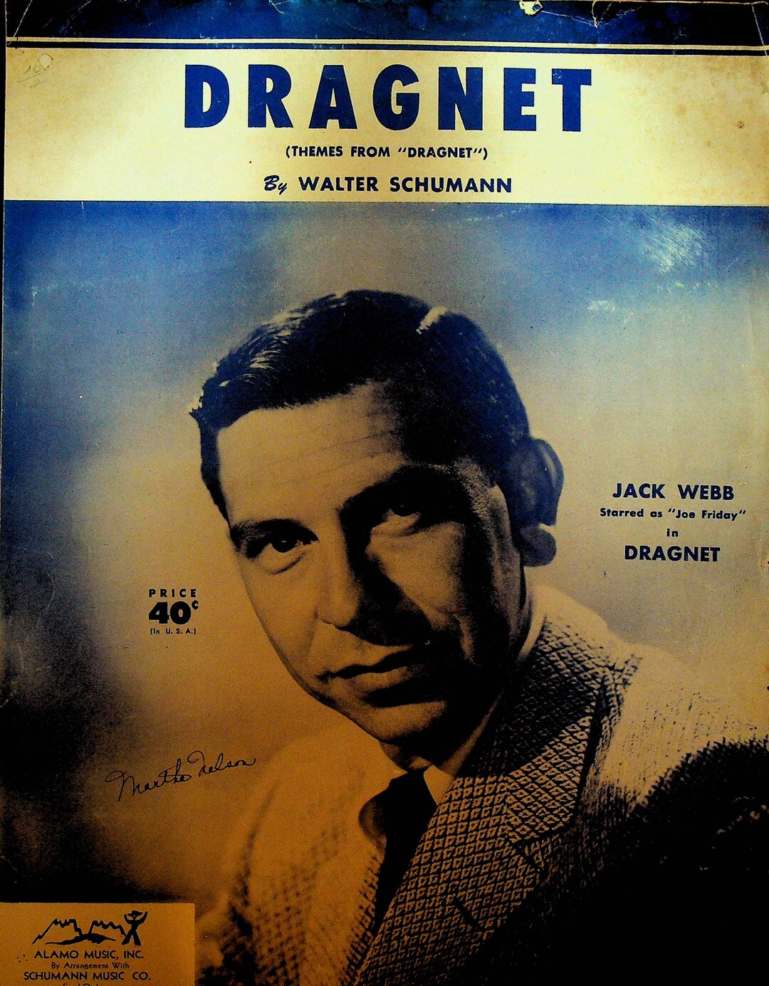 Dragnet Theme Sheet Music Jack Webb - Etsy