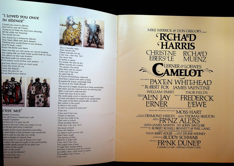 Camelot Souvenir Program 1980s Richard Harris Christine Ebersole ...