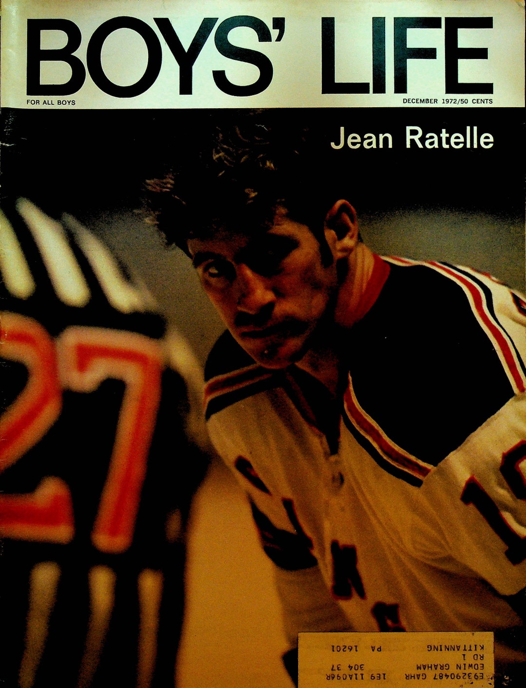 Boys Life Magazine December 1972 Jean Ratelle New York Rangers MG Car ...