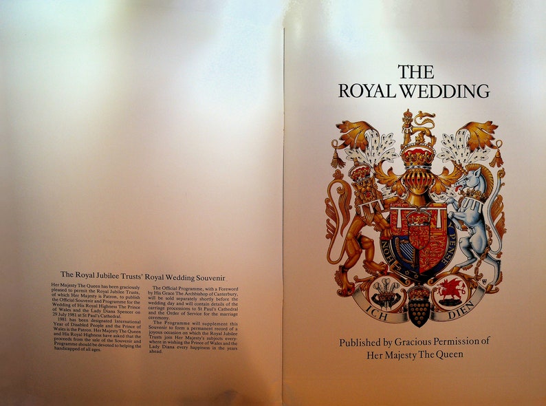 The Royal Wedding Official Souvenir Book 1981 Prince Charles Princess ...