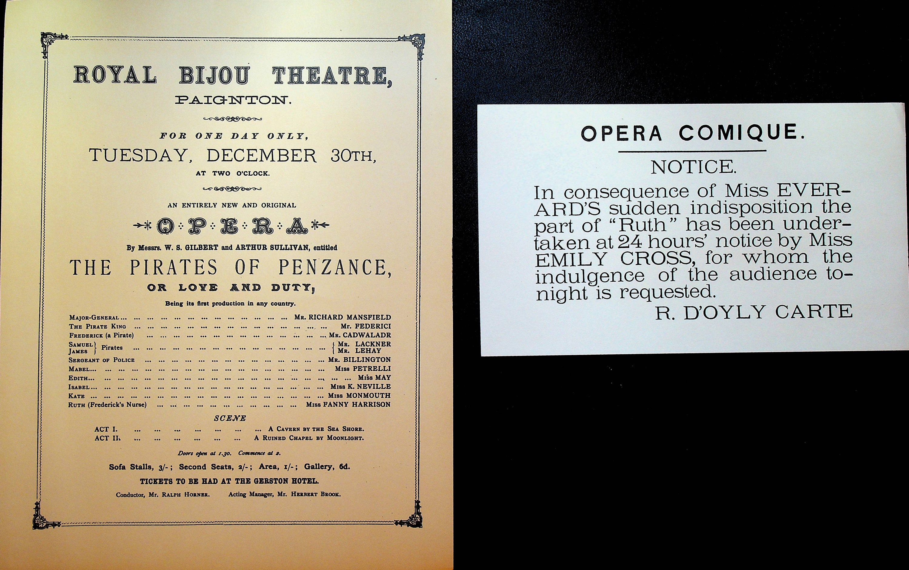 Gilbert & Sullivan the First Night Box Set of Facsimile Programs 1950s ...