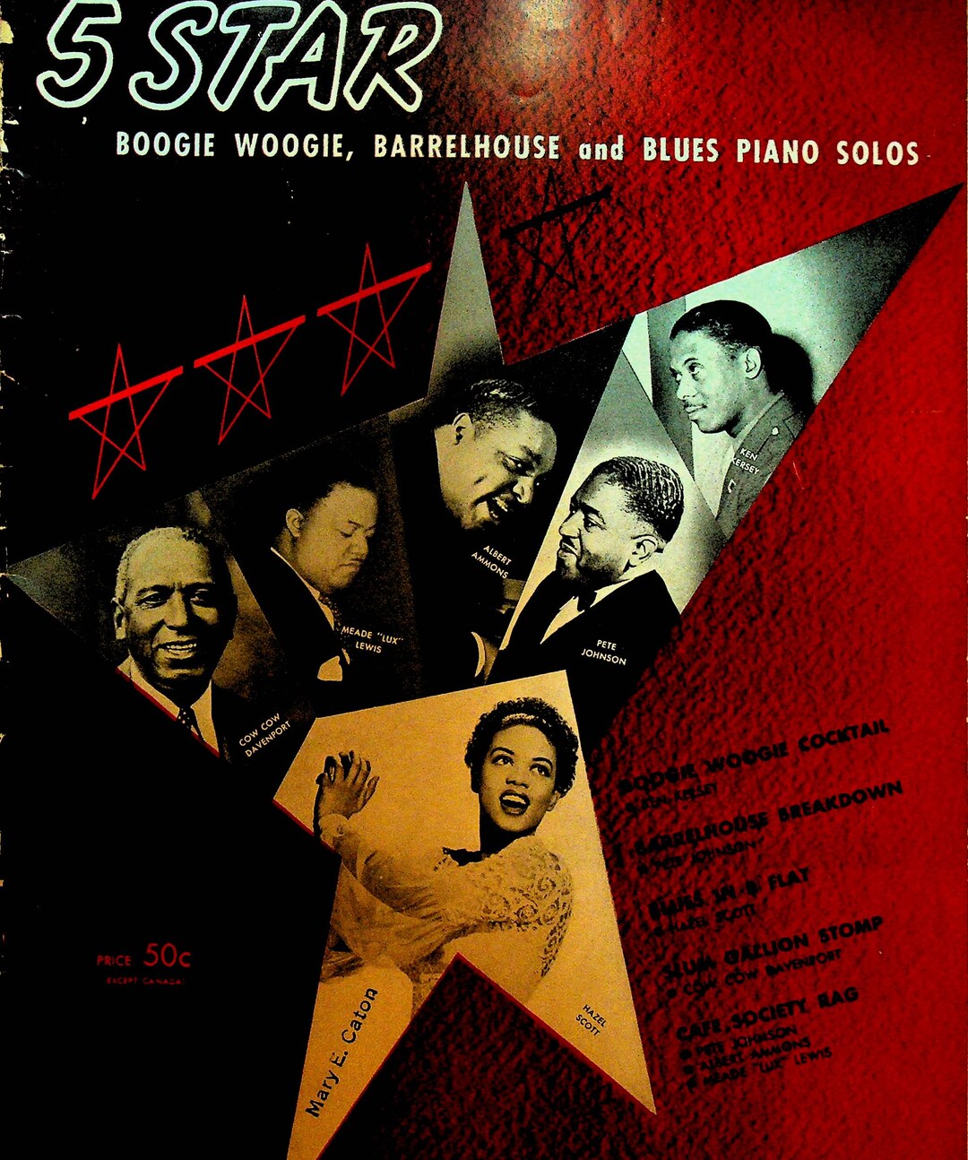 5 Star Boogie Woogie Barrelhouse & Blues Piano Solos Songbook 1943 - Etsy