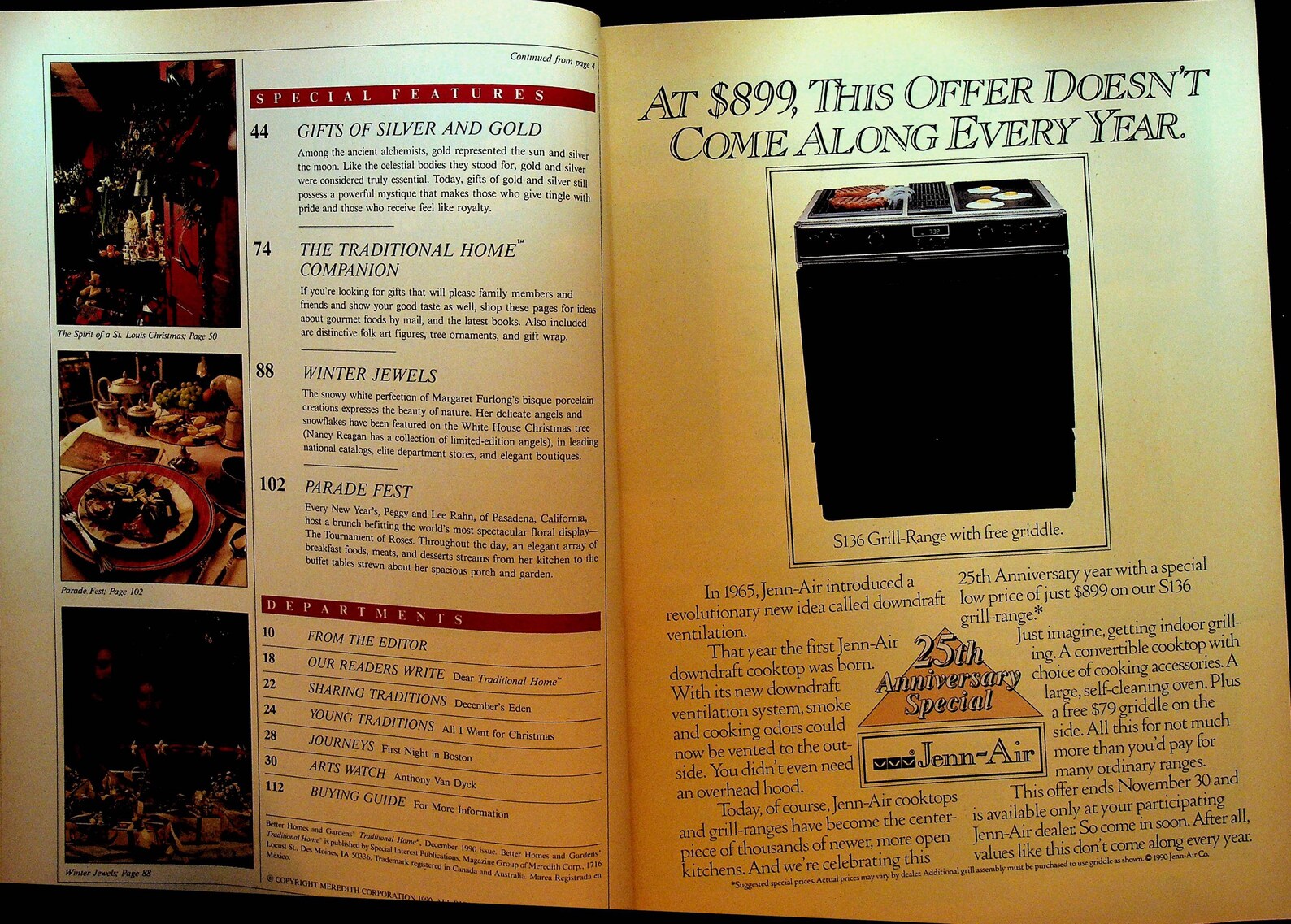 Better Homes & Gardens Traditional Home Magazine December 1990 Holidays ...