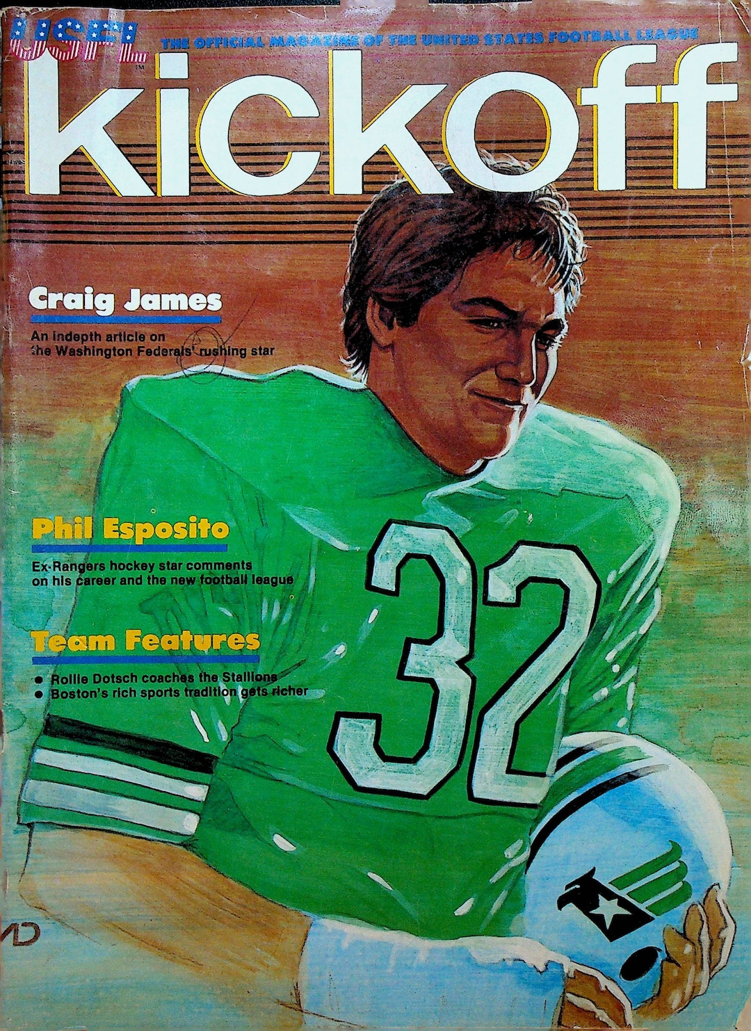 USFL Kickoff Magazine Program Arizona Wranglers V Chicago Blitz Craig ...
