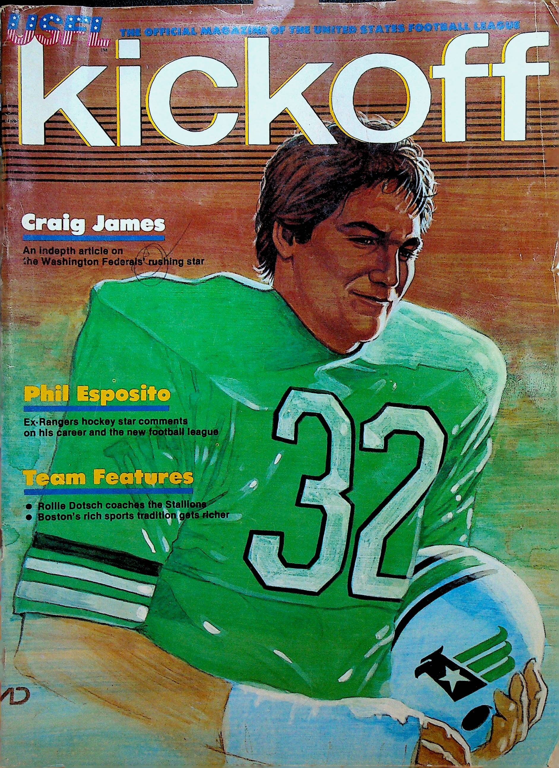 USFL Kickoff Magazine Program Arizona Wranglers V Chicago Blitz Craig ...