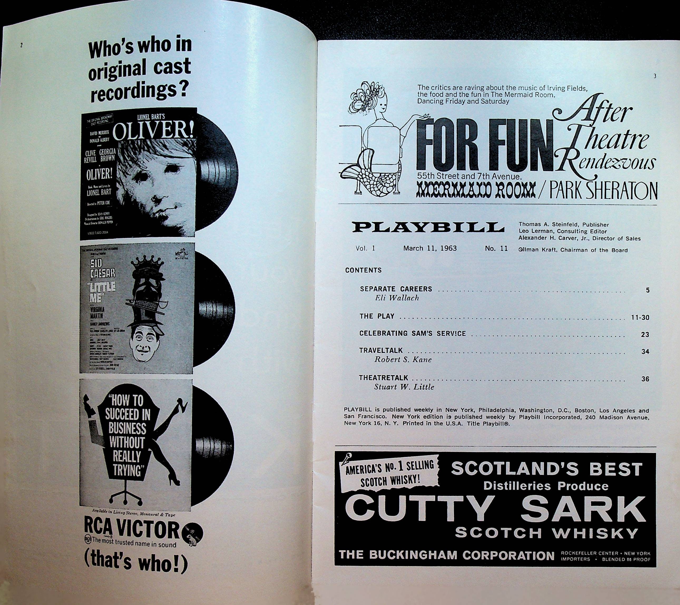 The Milk Train Doesn't Run Here Anymore Playbill March 11 1963 Hermione ...