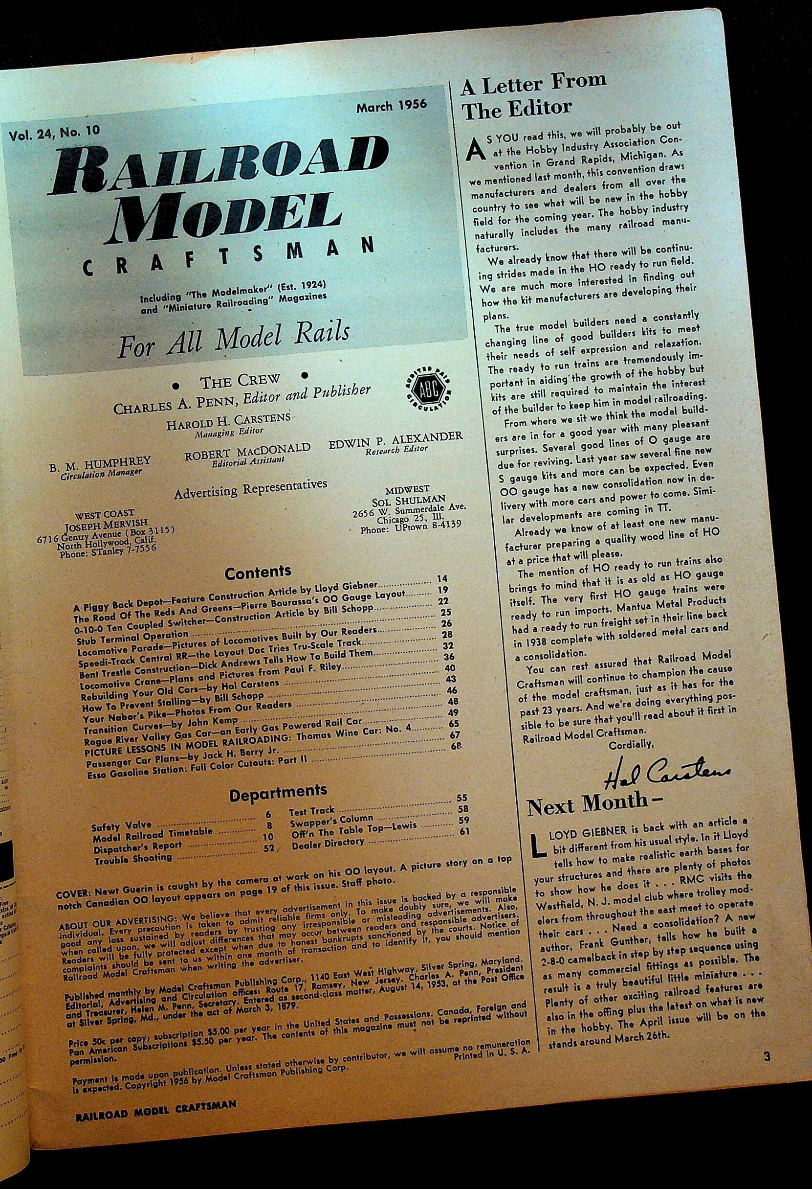 Railroad Model Craftsman Magazine March 1956 Newt Guerin - Etsy