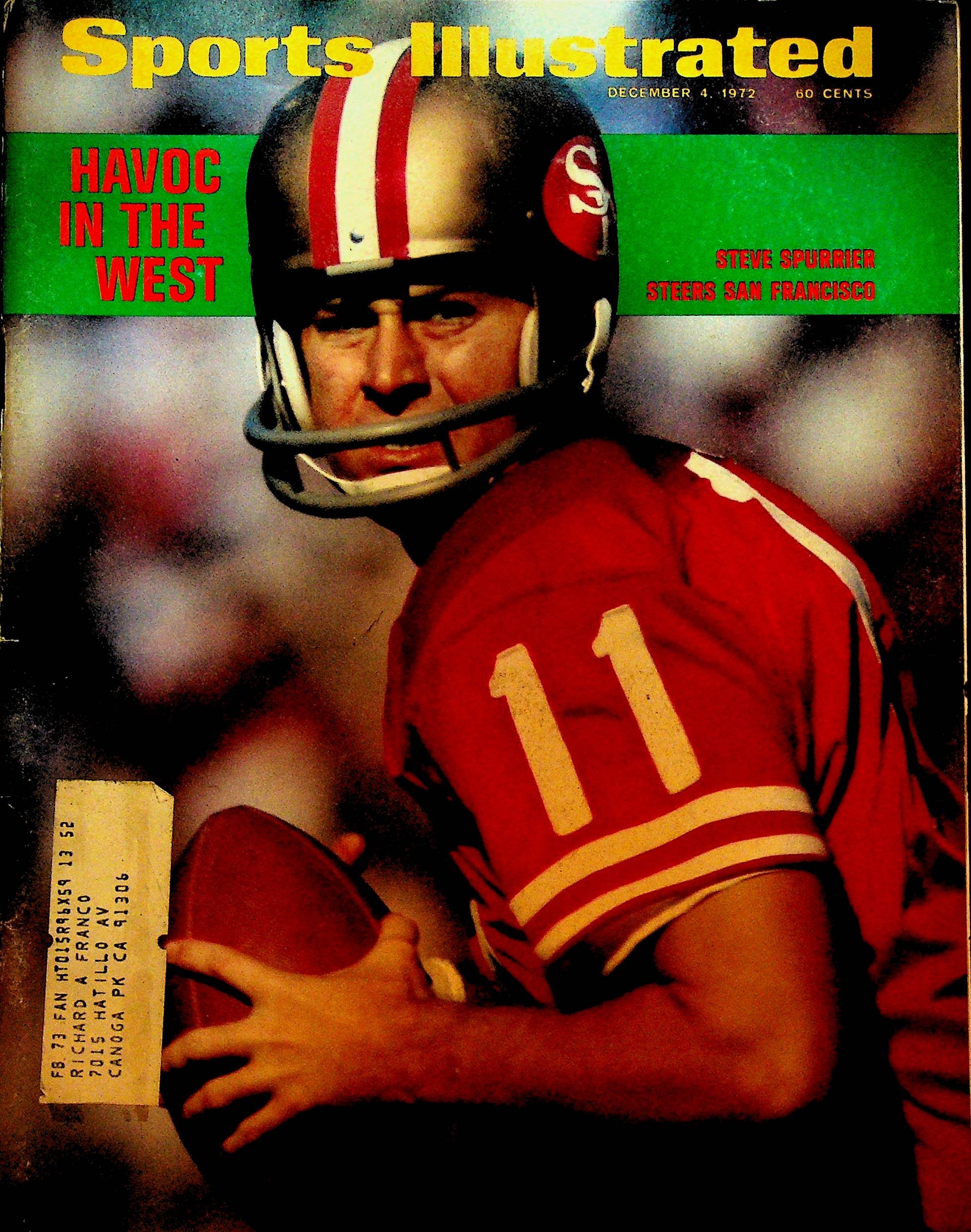 Sports Illustrated December 4 1972 Steve Spurrier San Francisco 49ers ...