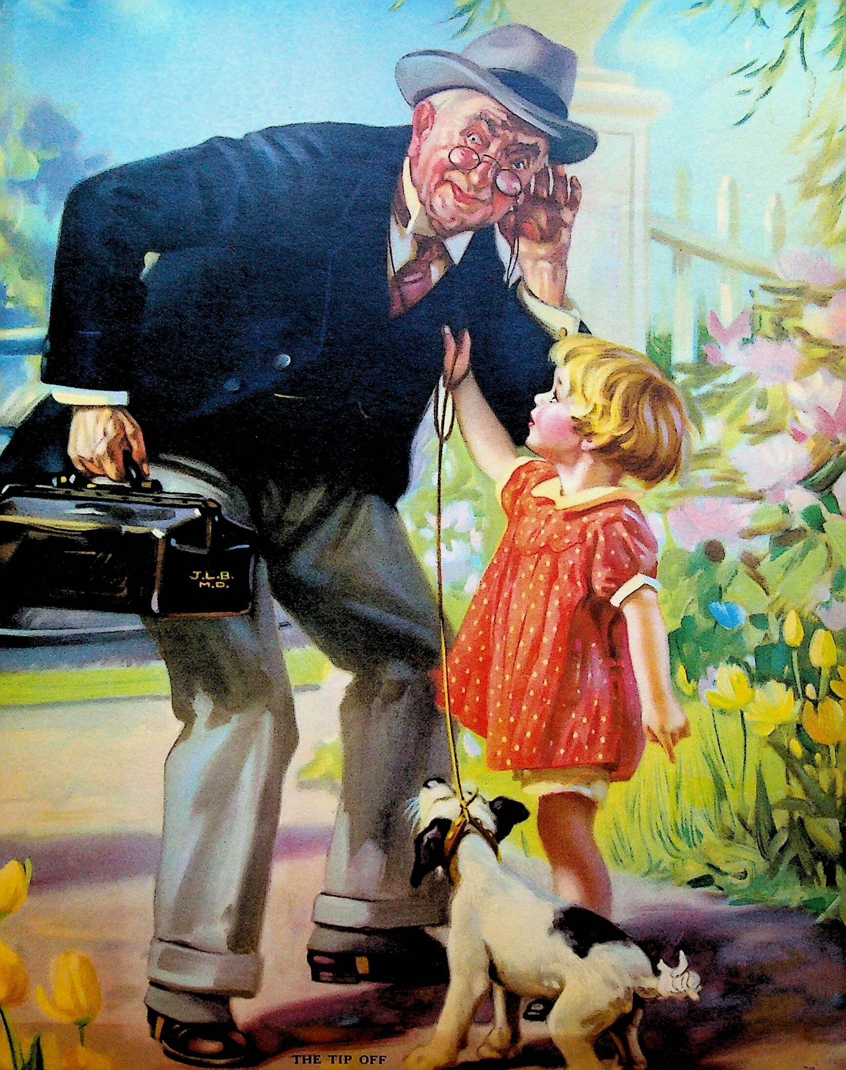 Old Country Doctor Print Little Girl Puppy Dog the Tip Off - Etsy