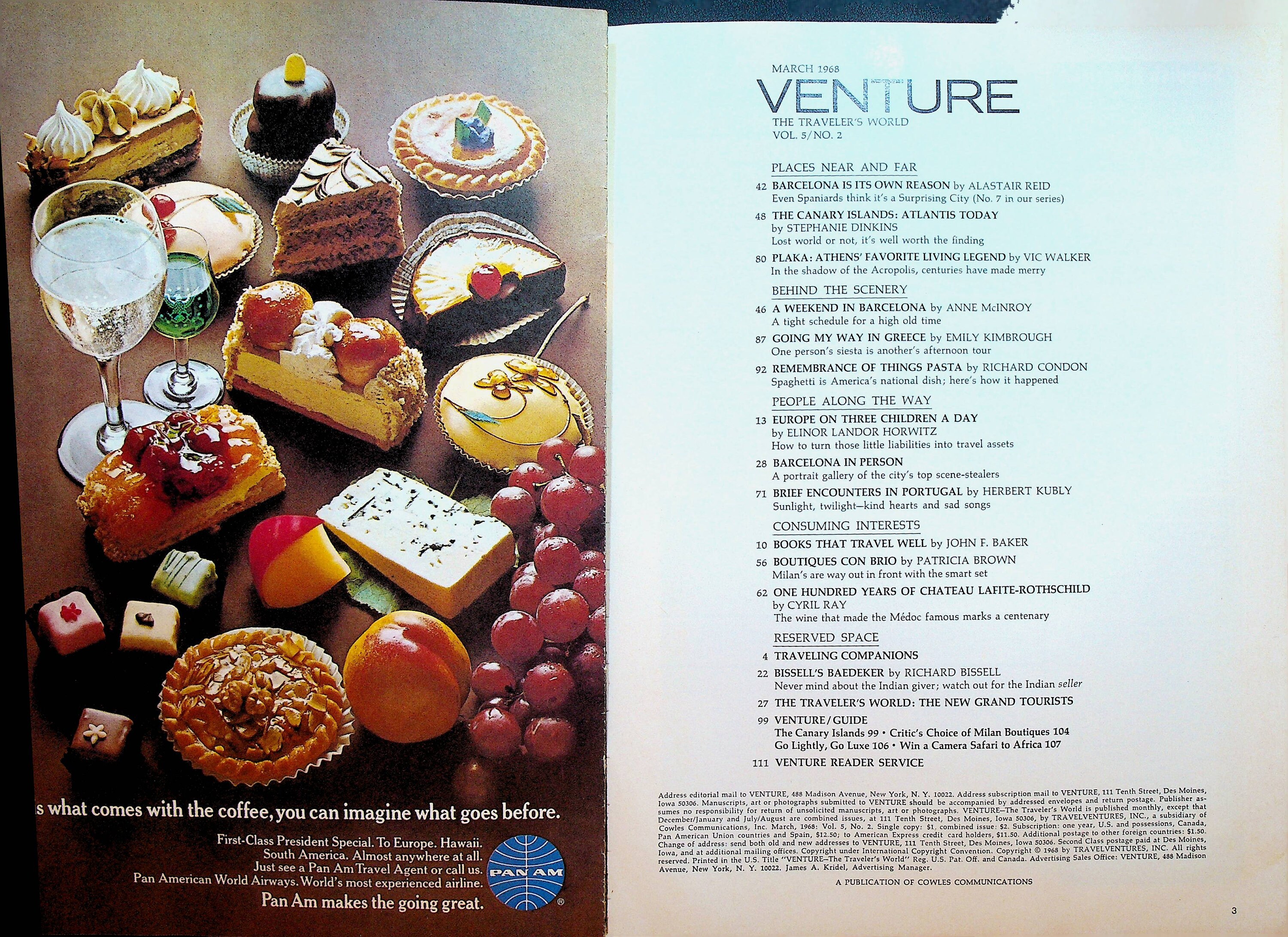 Venture Magazine March 1968 Lenticular Cover Barcelona Portugal Greece ...