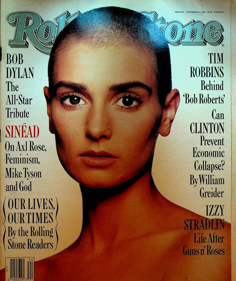 Rolling Stone Magazine 642 October 29 1992 Sinead O'connor Bob Dylan Tim Robbins Izzy Stradlin ...