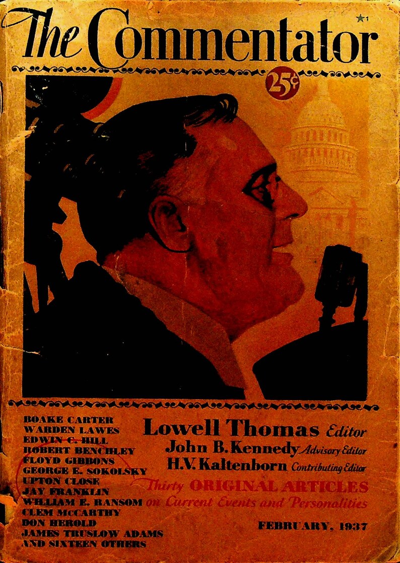 The Commentator February 1937 Joe Louis Lowell Thomas FDR - Etsy