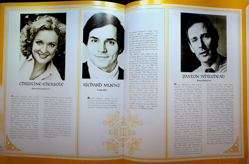Camelot Souvenir Program 1980s Richard Harris Christine Ebersole ...