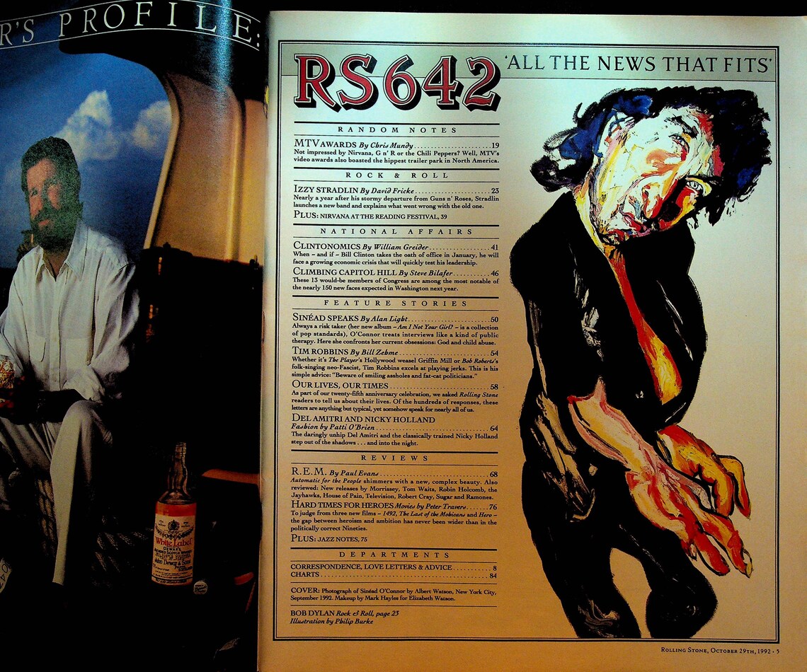 Rolling Stone Magazine 642 October 29 1992 Sinead O'connor Bob Dylan ...