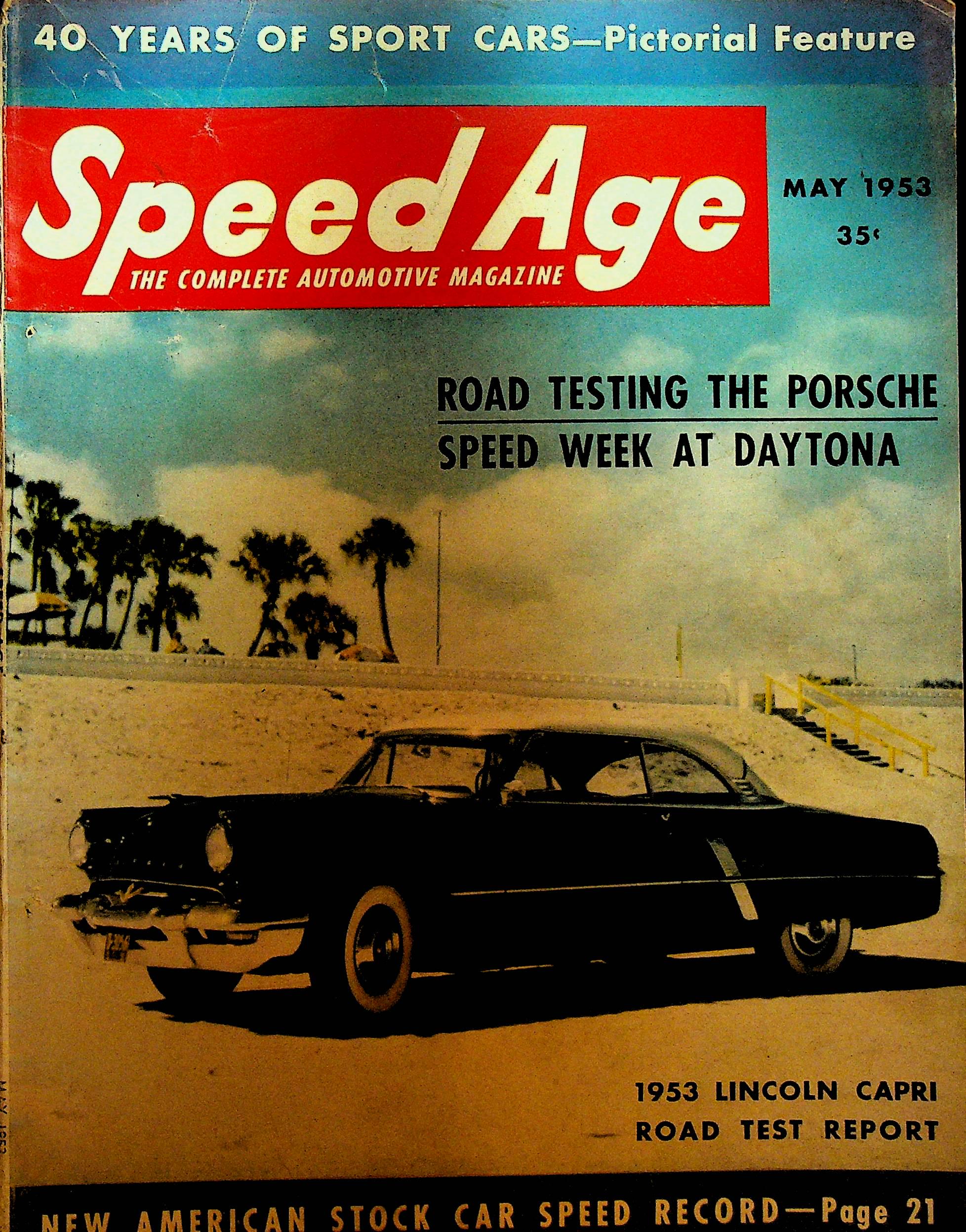 Speed Age Magazine May 1953 Daytona Porsche Lincoln Capri Sports Car - Etsy