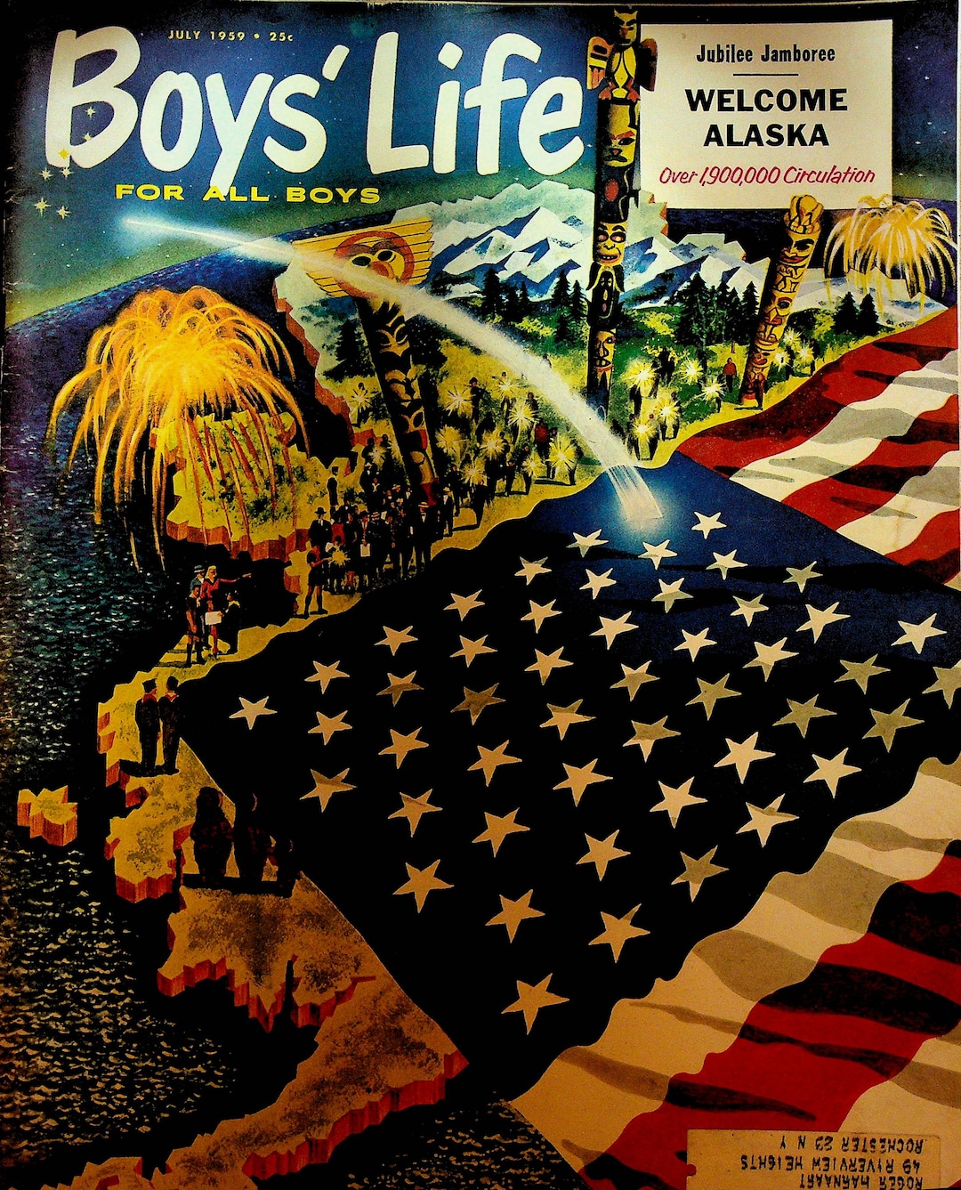 Boys Life Magazine July 1959 Welcome Alaska US Flag Cover Byrd Hooper ...