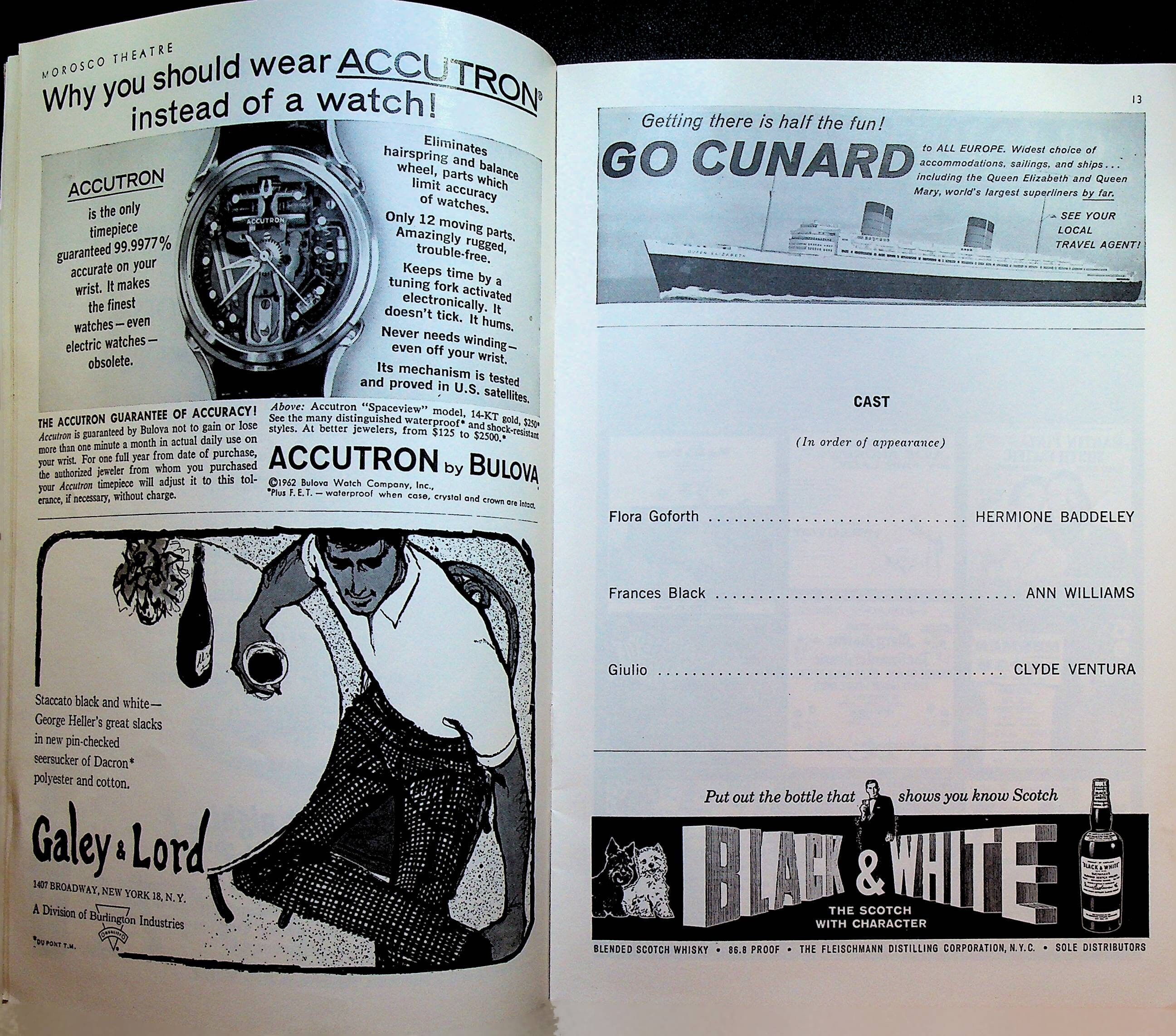The Milk Train Doesn't Run Here Anymore Playbill March 11 1963 Hermione ...