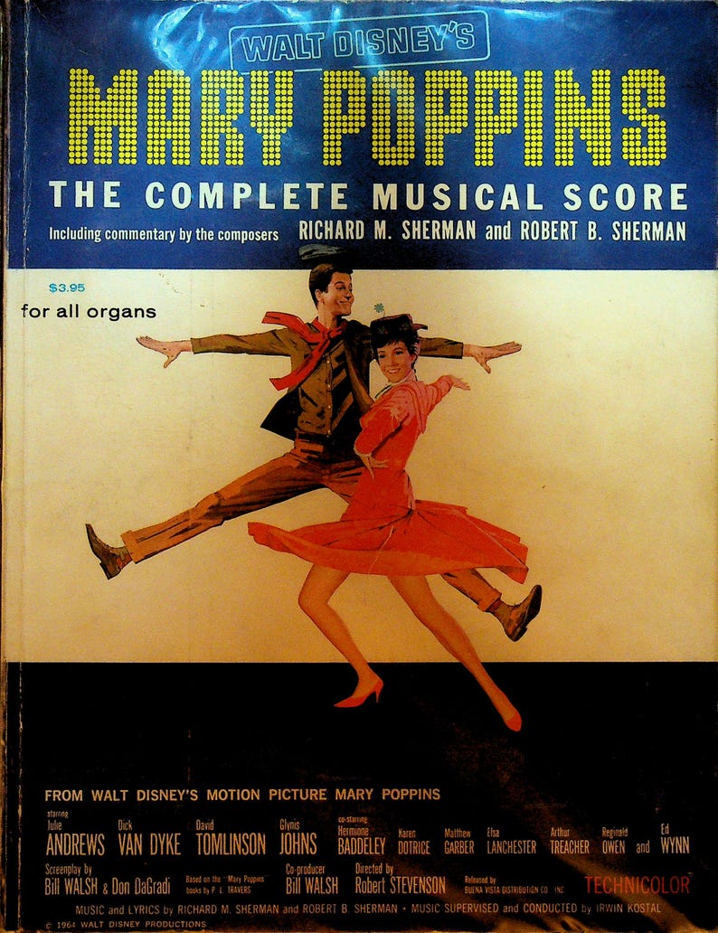 Walt Disney Mary Poppins the Complete Musical Score 1964 for All Organs ...