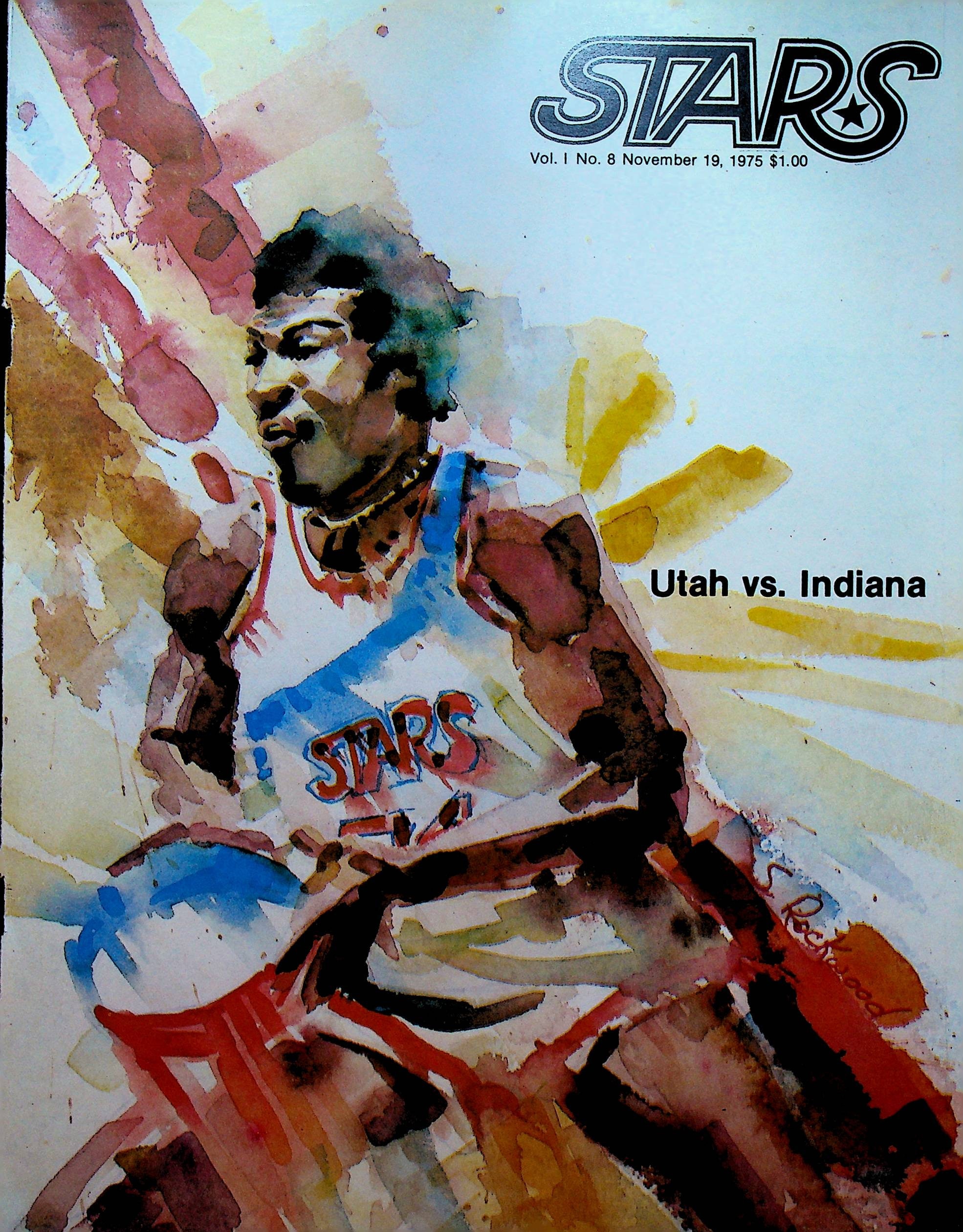Utah Stars ABA Basketball 1975 Program Cover Lot of 4 Red White Blue ...