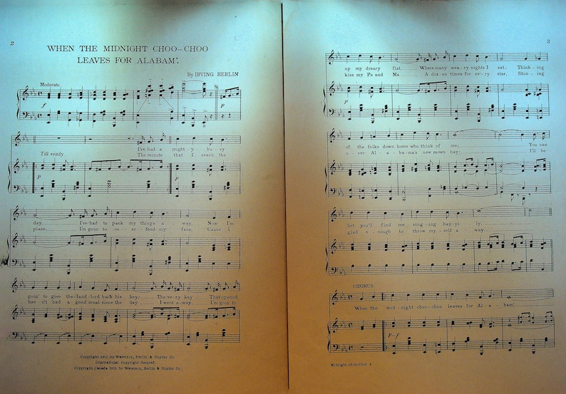 When That Midnight Choo Choo Leaves for Alabam Sheet Music Train ...