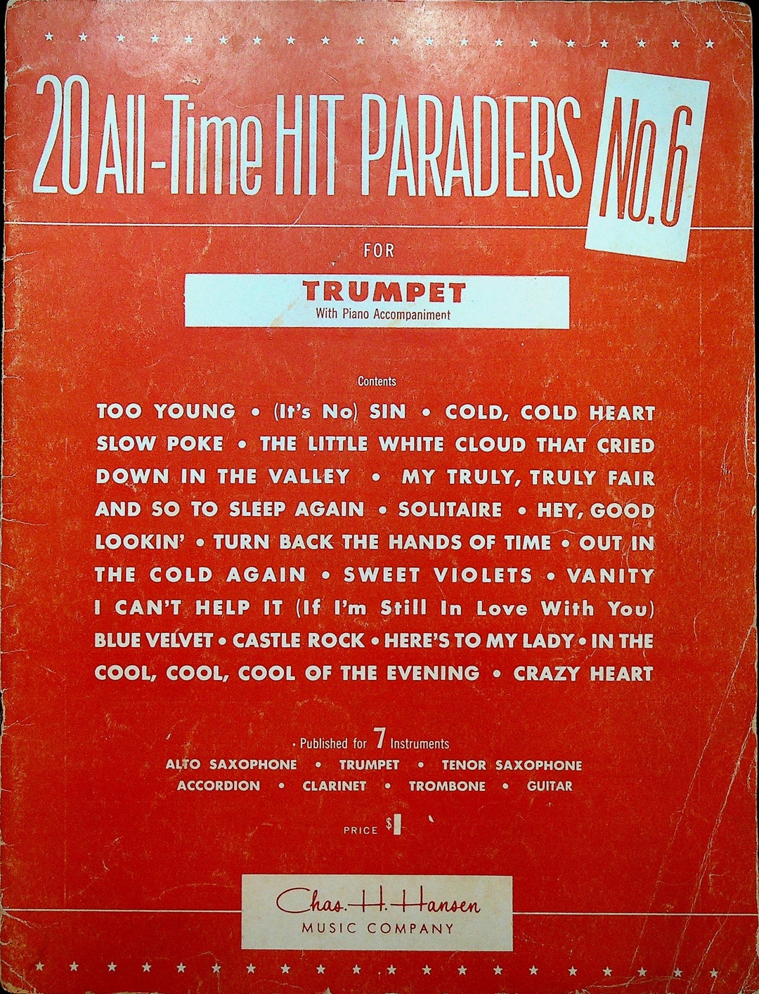 20 All-time Hit Paraders #6 for Trumpet Songbook 1951 - Etsy