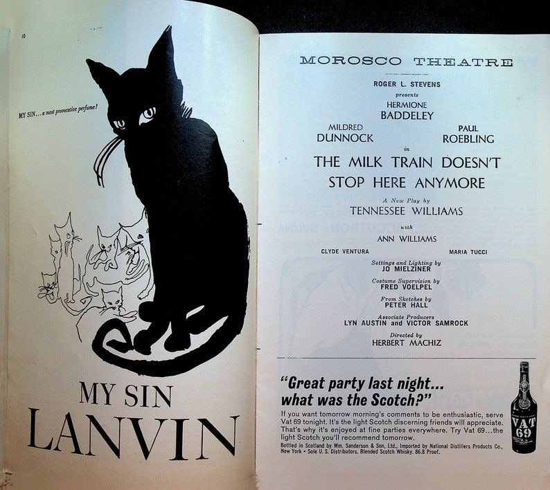 The Milk Train Doesn't Run Here Anymore Playbill March 11 1963 Hermione ...