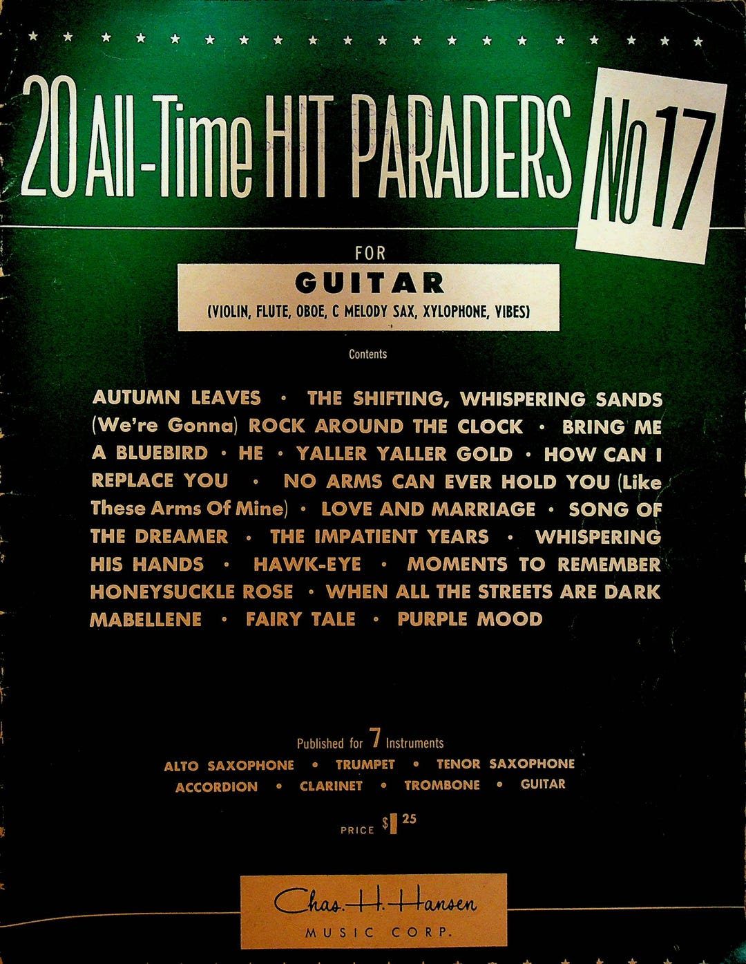 20 All-time Hit Paraders No 17 Sheet Music for Guitar Violin Flue Oboe ...