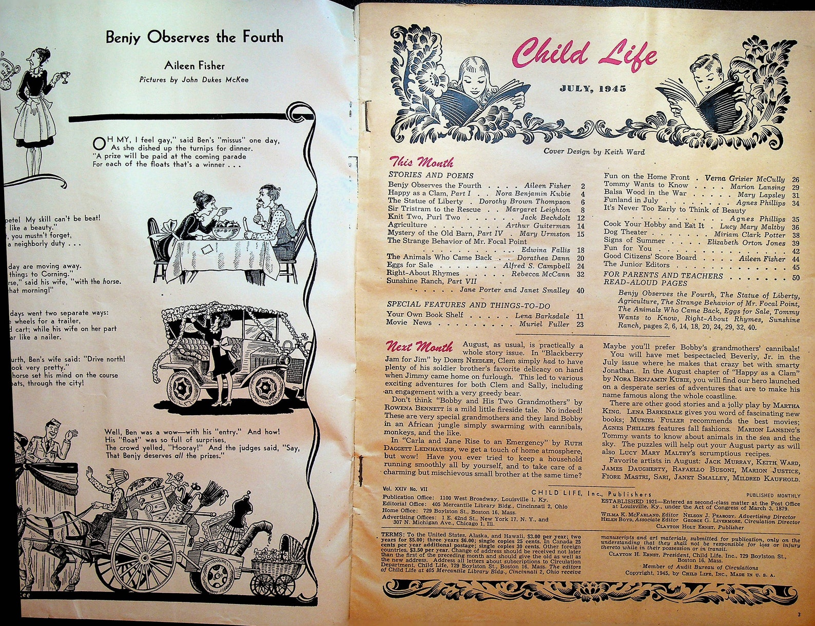 Child Life Magazine July 1945 Keith Ward Navy WWII Cover - Etsy