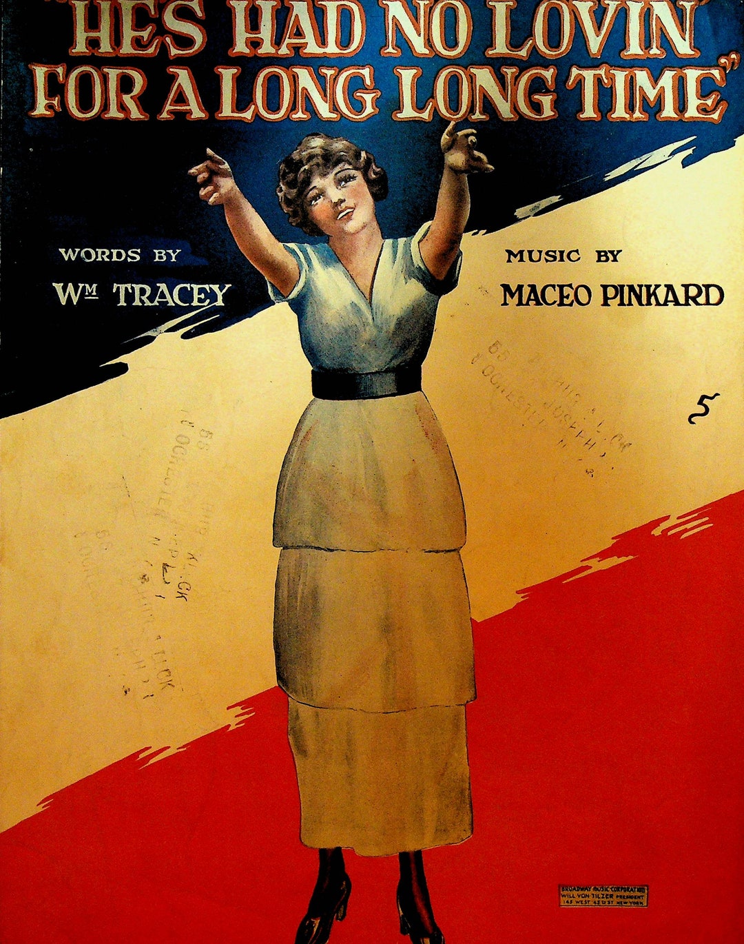He's Had No Lovin for a Long Time Sheet Music 1919 WWI Ends - Etsy