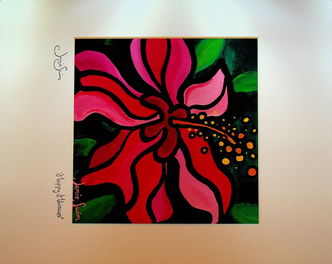 Jamie Swim Happy Hibiscus Print Pink - Etsy