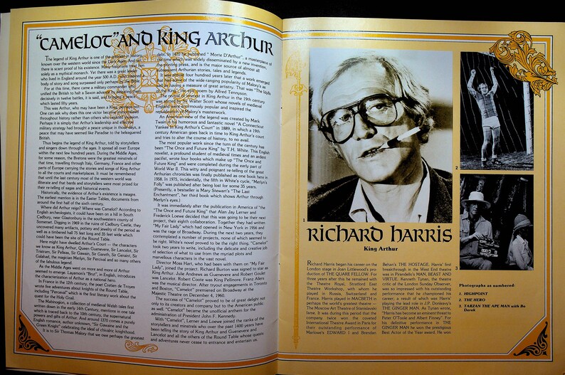 Camelot Souvenir Program 1980s Richard Harris Christine Ebersole ...