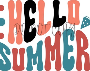 Hello Summer Collage DTF Ready to Press or Sublimation Transfer - Etsy