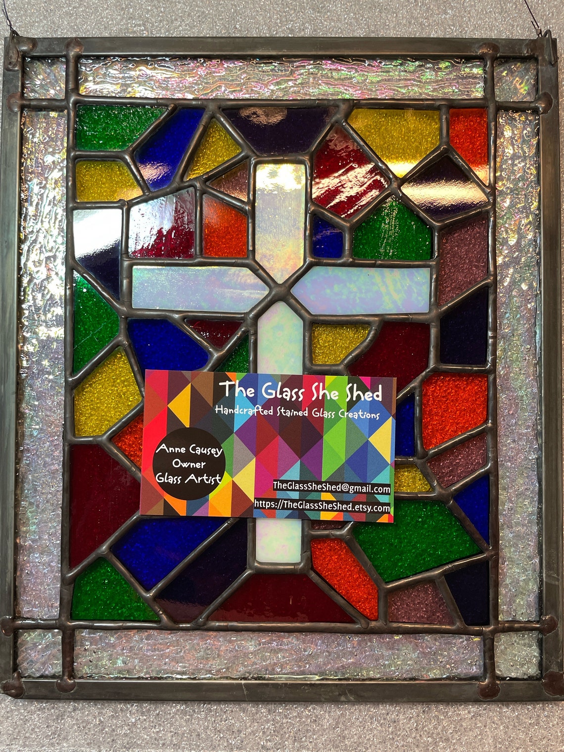 Stained Glass Cross of Many Colors - Etsy