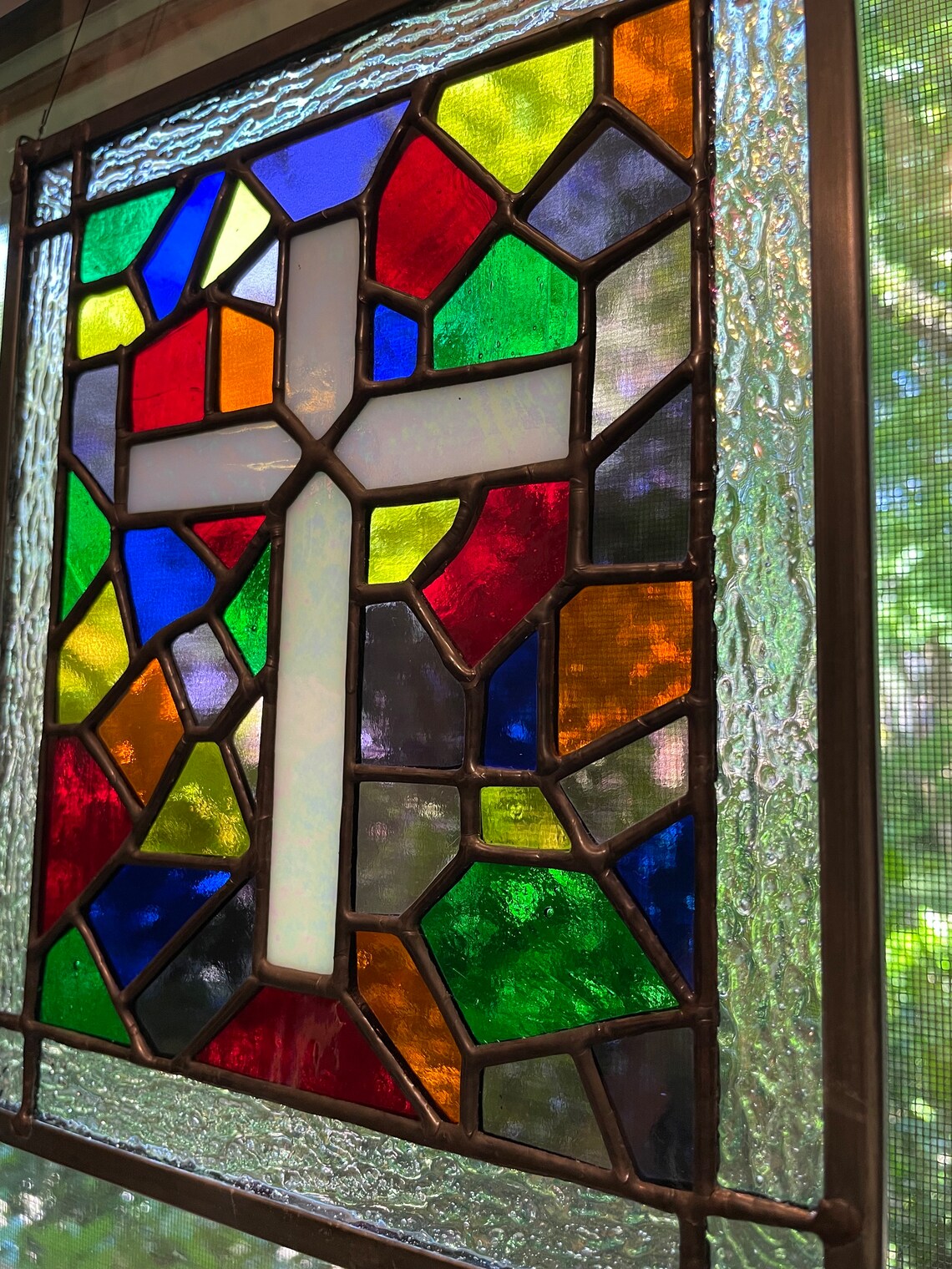 Stained Glass Cross of Many Colors - Etsy