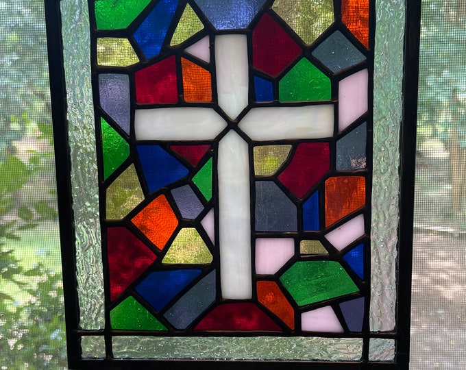 Stained Glass Cross of Many Colors - Etsy