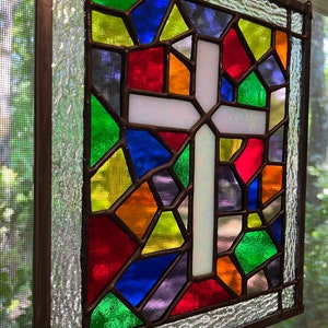 Stained Glass Cross of Many Colors - Etsy
