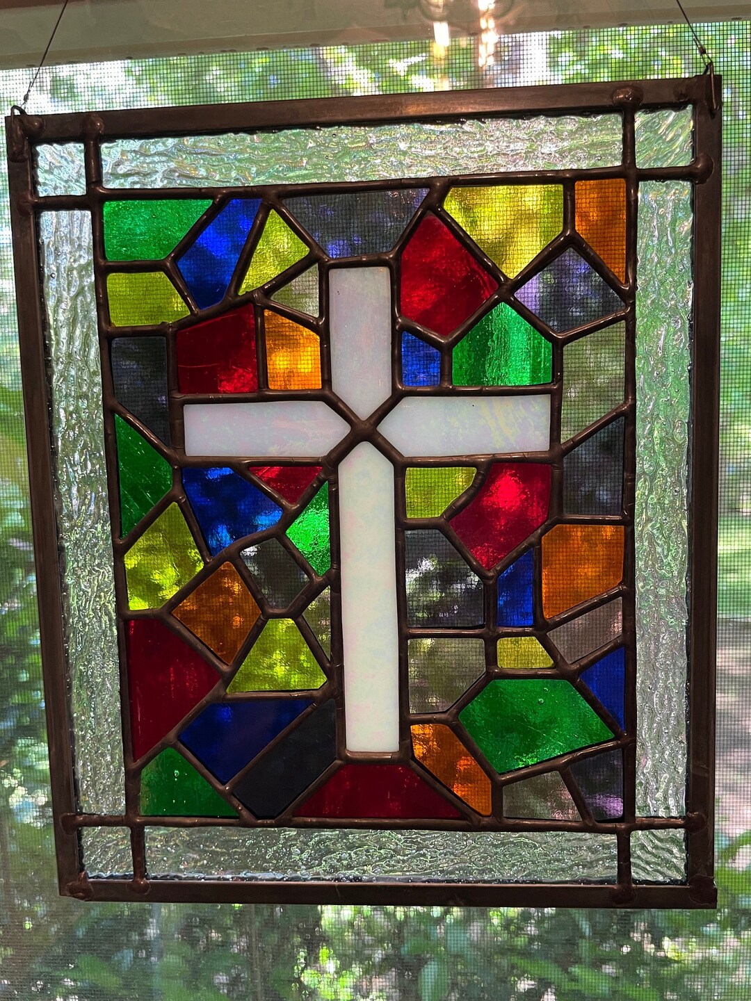 Stained Glass Cross of Many Colors - Etsy