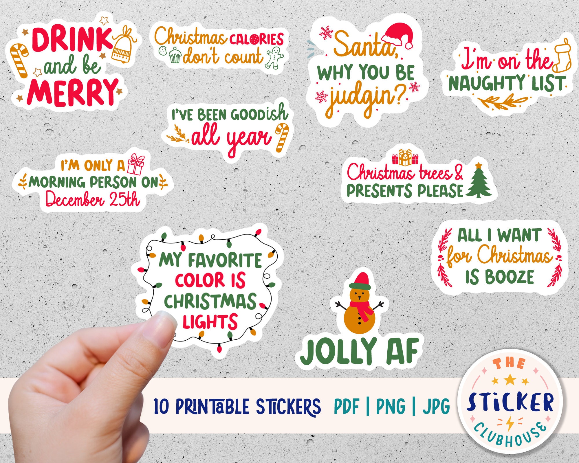 Funny Christmas Stickers | Printable Christmas Stickers | Printable ...